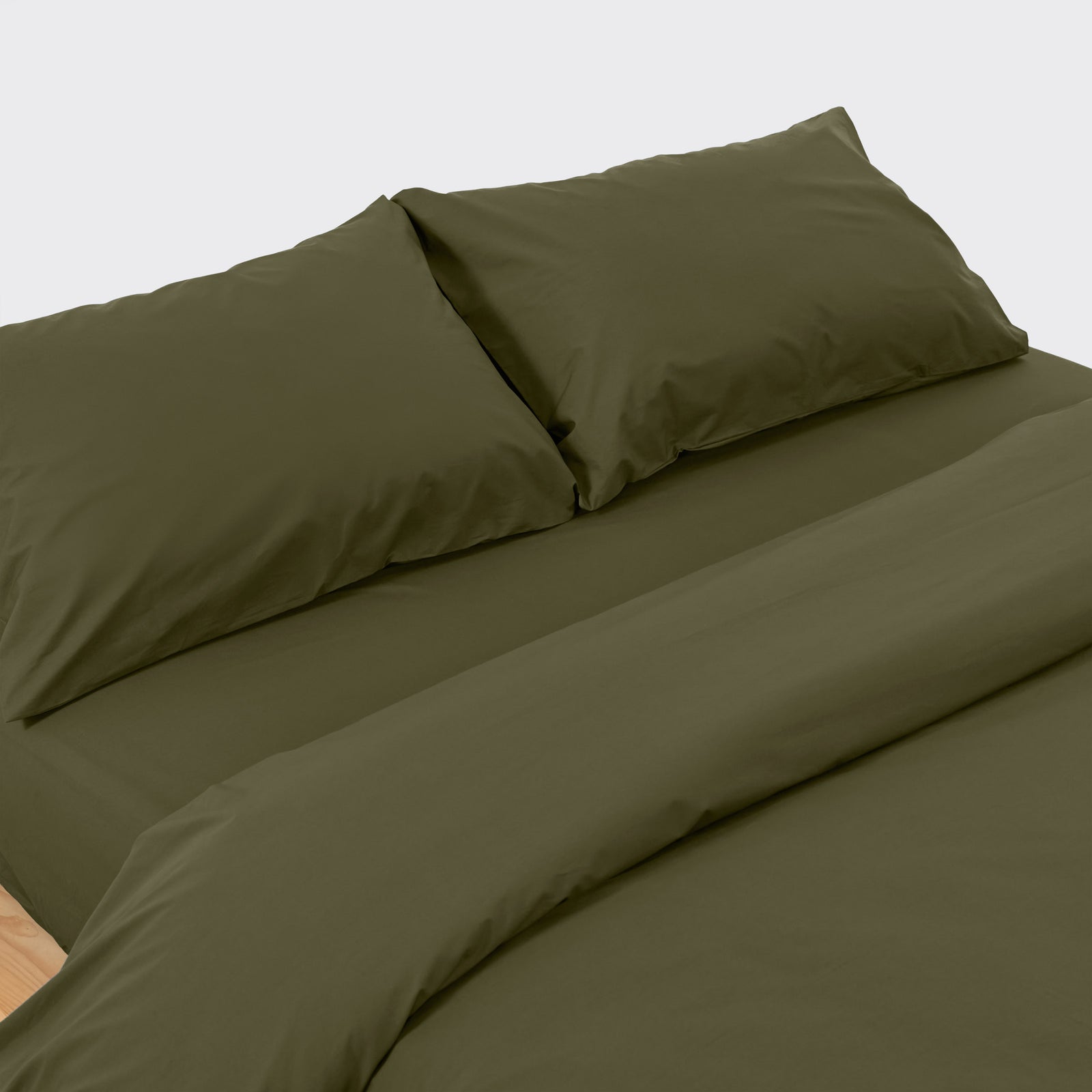 Crisp Olive Duvet Set | Organic Cotton Bed Sheets | SOJAO Singapore