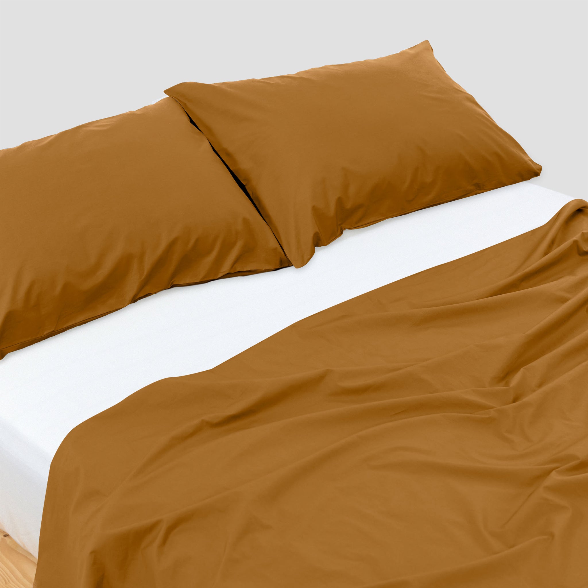 Crisp Mustard Flat Sheet Set | Organic Cotton Bed Sheets | SOJAO Singapore