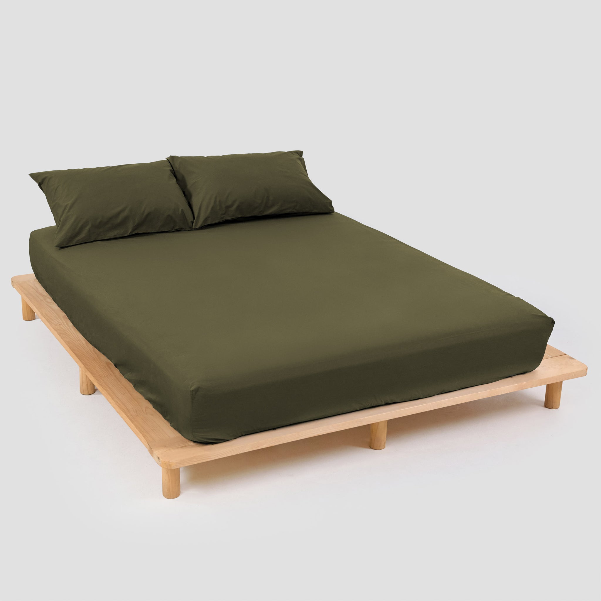 Crisp Olive Sheet Set | Organic Cotton Bed Sheets | SOJAO Singapore